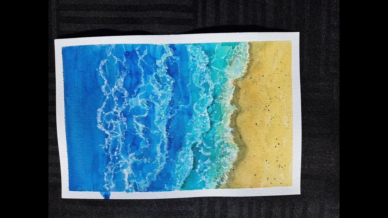 Watercolor Shoreline Using Wax Resist (No Music) - YouTube