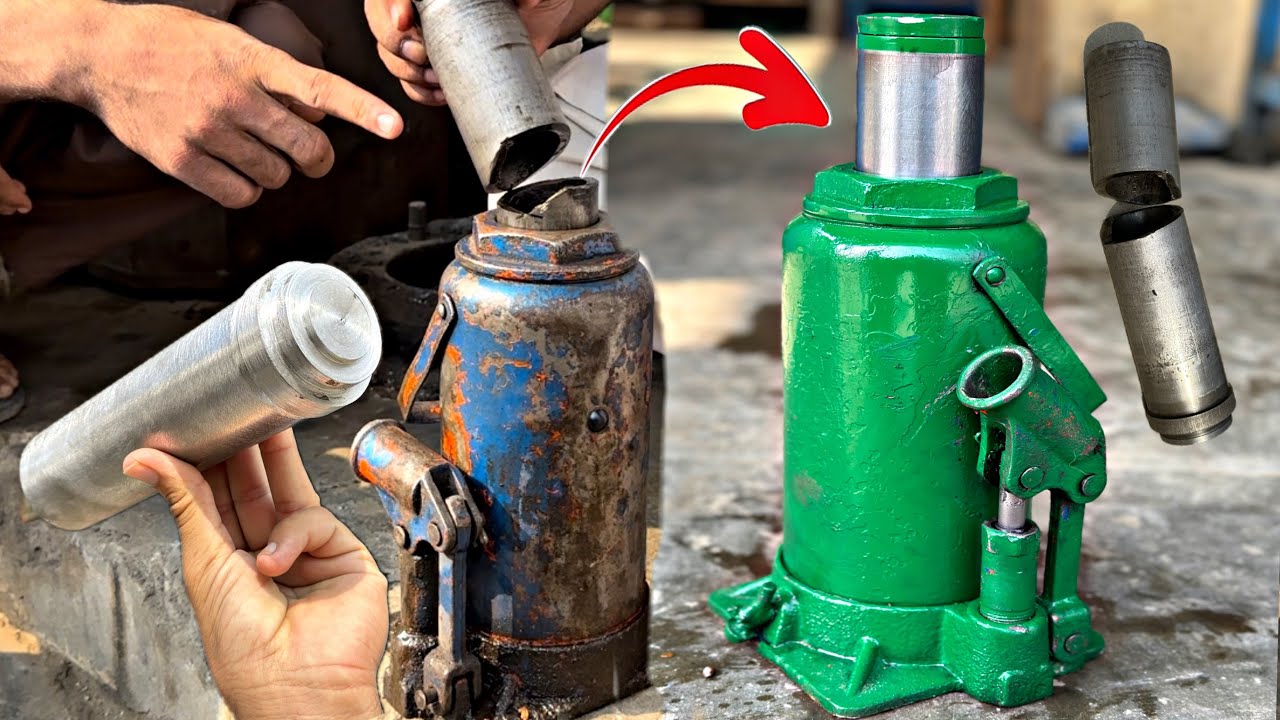 How to broken repair hydraulic jack | Amazing Restoration of 32 ton ...