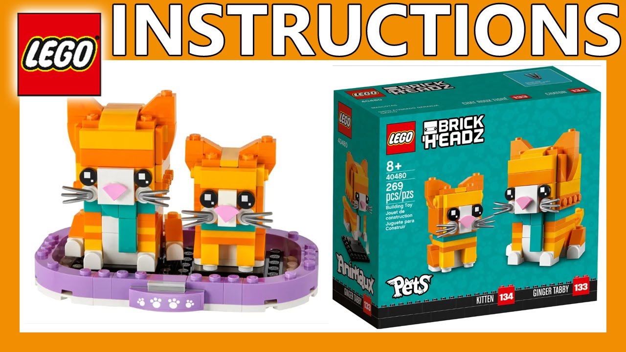 LEGO Instructions | Ginger Tabby | 40480 | LEGO BrickHeadz 2021 - YouTube