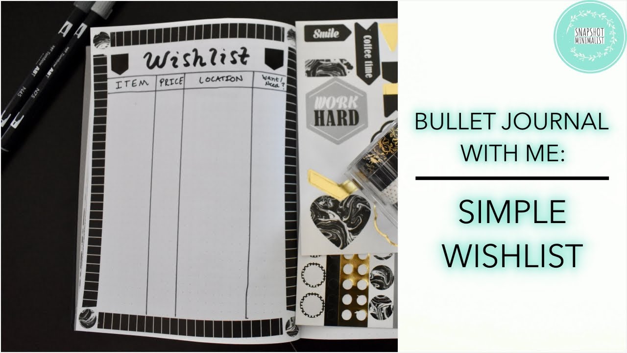 2021 BULLET JOURNAL WITH ME: SIMPLE WISHLIST LAYOUT // SNAPSHOT ...