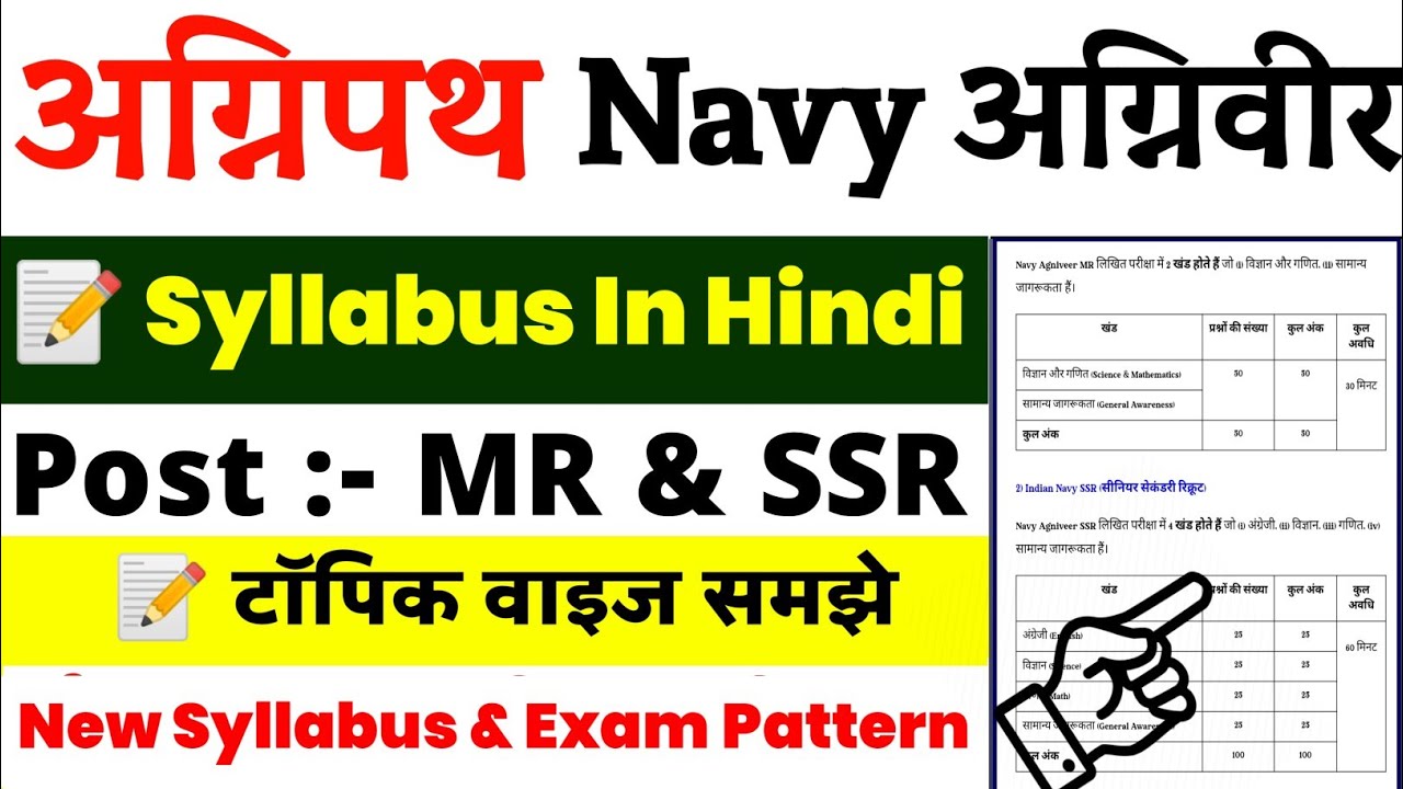 Agniveer Navy Syllabus 2022 || MR / SSR Syllabus || Indian Navy ...