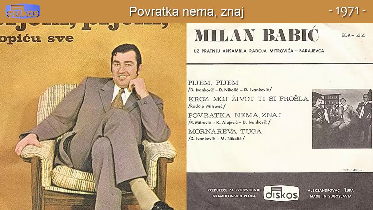 Milan Babic - Povratka nema, znaj - (Audio 1971) - YouTube