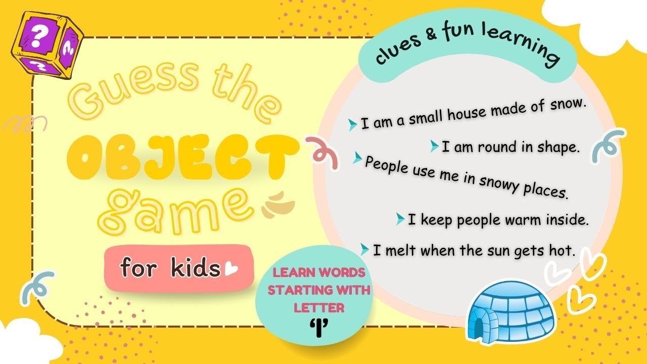 🔍 Guess the Object Game for Kids | Letter I | Clues & Fun Learning ...