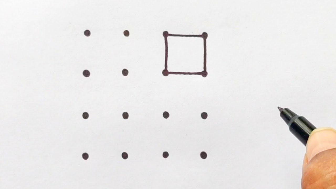 How to draw beautiful drawing from 4×4 dots | ४×४ डॉट्स से सुंदर चित्र ...