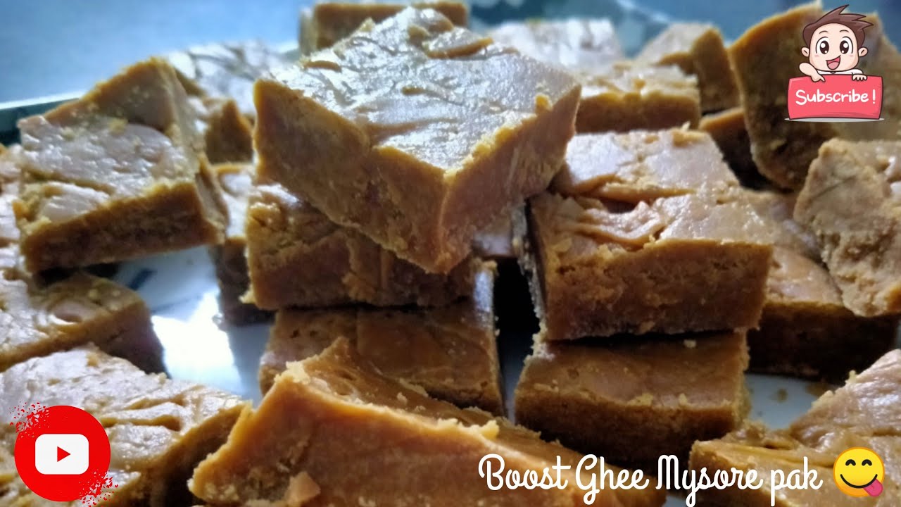 Boost Ghee Mysore Pak | Easy and tasty sweet recipe | Usha's kitchen ...