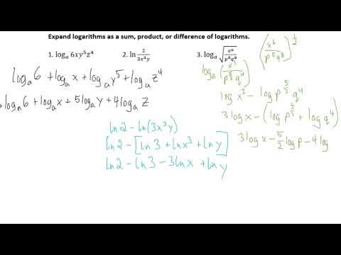 Lecture 9.5 - Properties of Logarithmic Functions - YouTube
