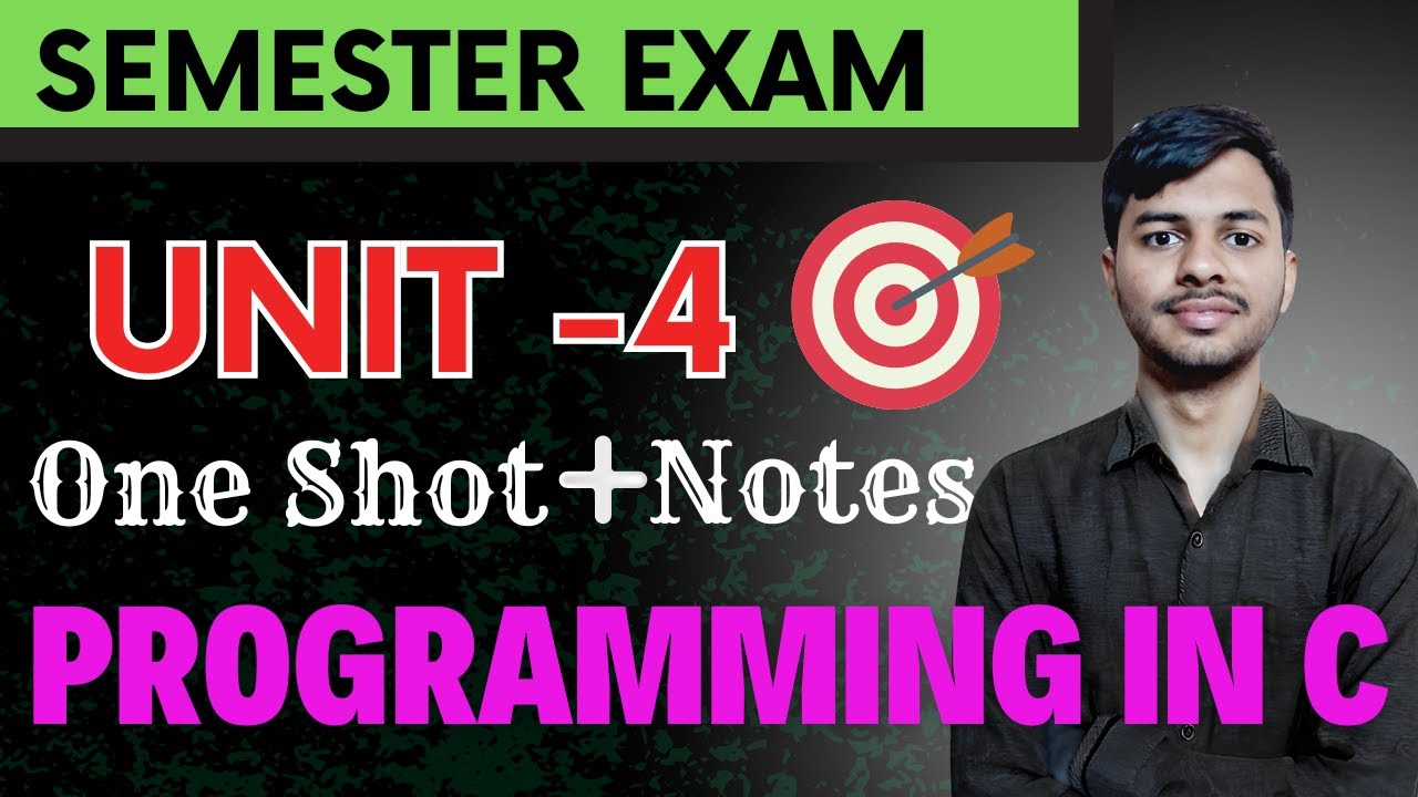 Programming In C🎯💪🏽 Unit 4 One Shot 15forteen Engineering Bca Btech Programming Code