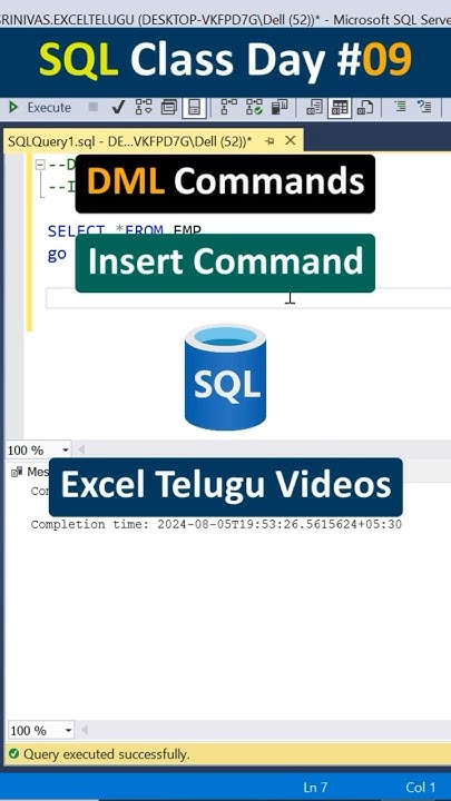 How to Insert Into Table in SQL | SQL Class Day #09 In Telugu #sql - YouTube