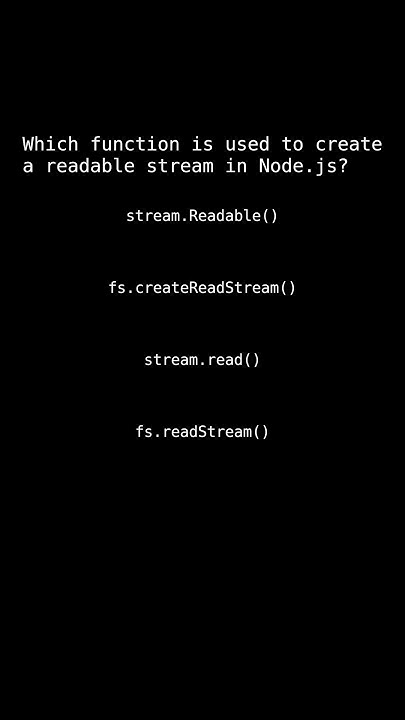 Nodejs | Which function is used to create a readable stream in Node.js? | Qno.97 - YouTube