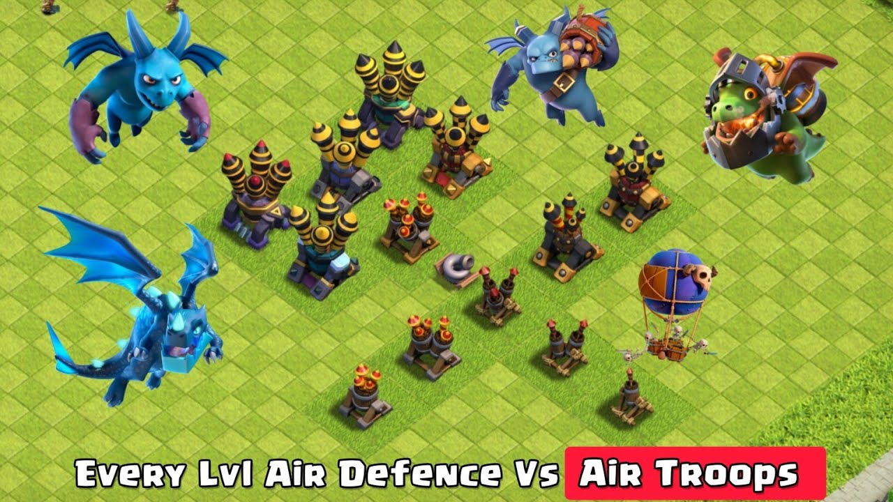Every Air Defence Vs Every Air Troops | Clash Of Clans New Update - Coc ...