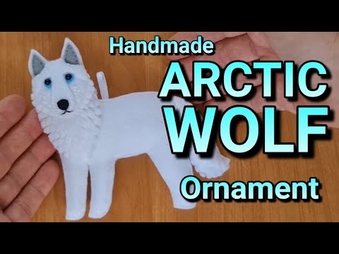 Handmade ARCTIC WOLF🐺/ Felt Animal Ornament / Home Decor / Personalized ...