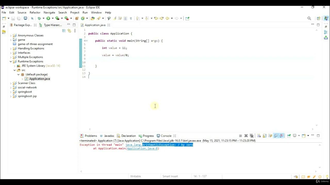 25. Runtime Exceptions | Java Programming Complete Beginner to Advanced ...