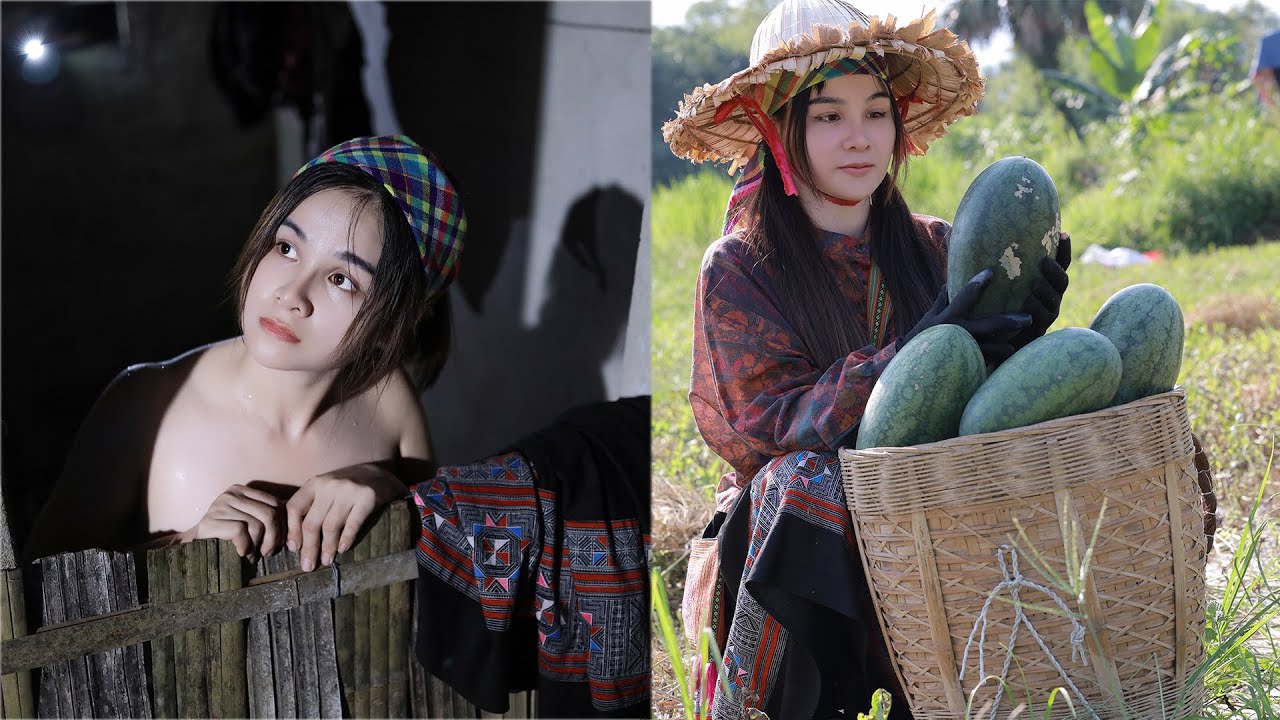 Single mother's first corn crop on new land. harvest and go to market ...