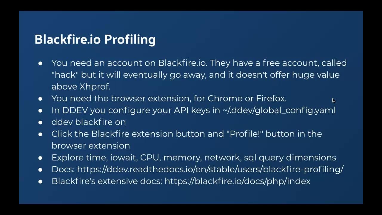 Profiling with DDEV - Xhprof and Blackfire.io - YouTube