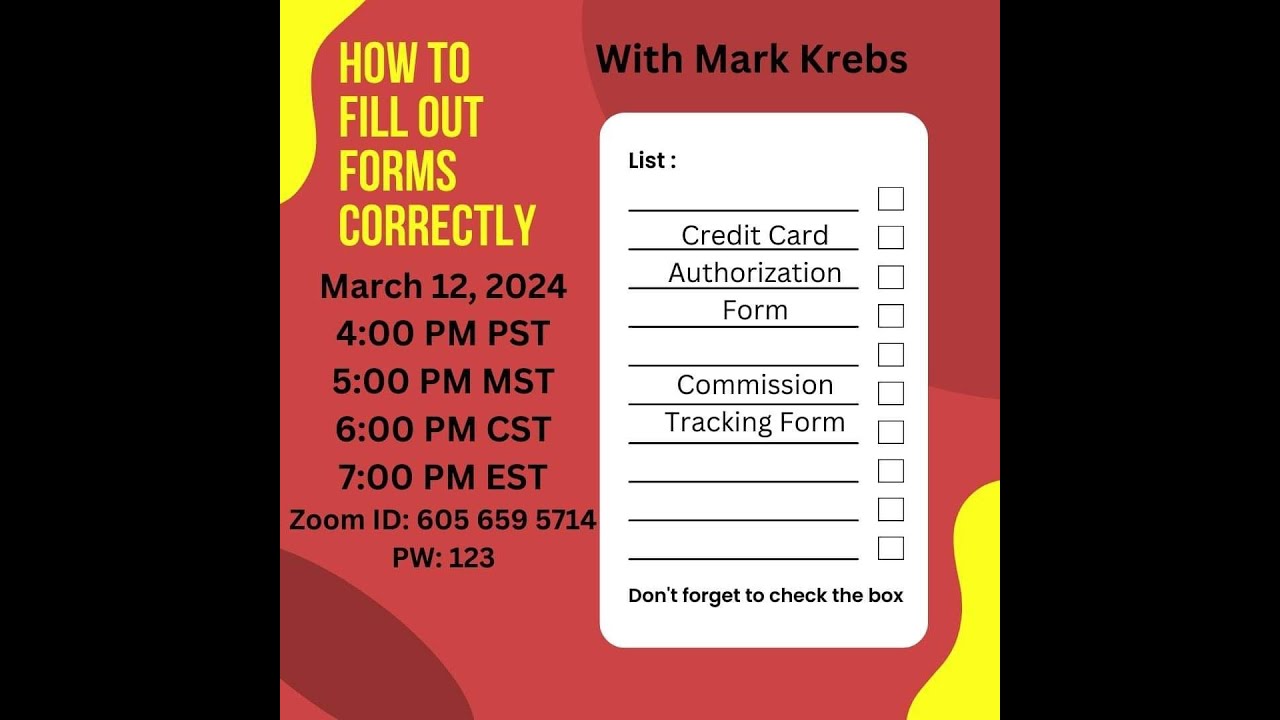 How to Fill Out Forms with Mark Krebs - YouTube