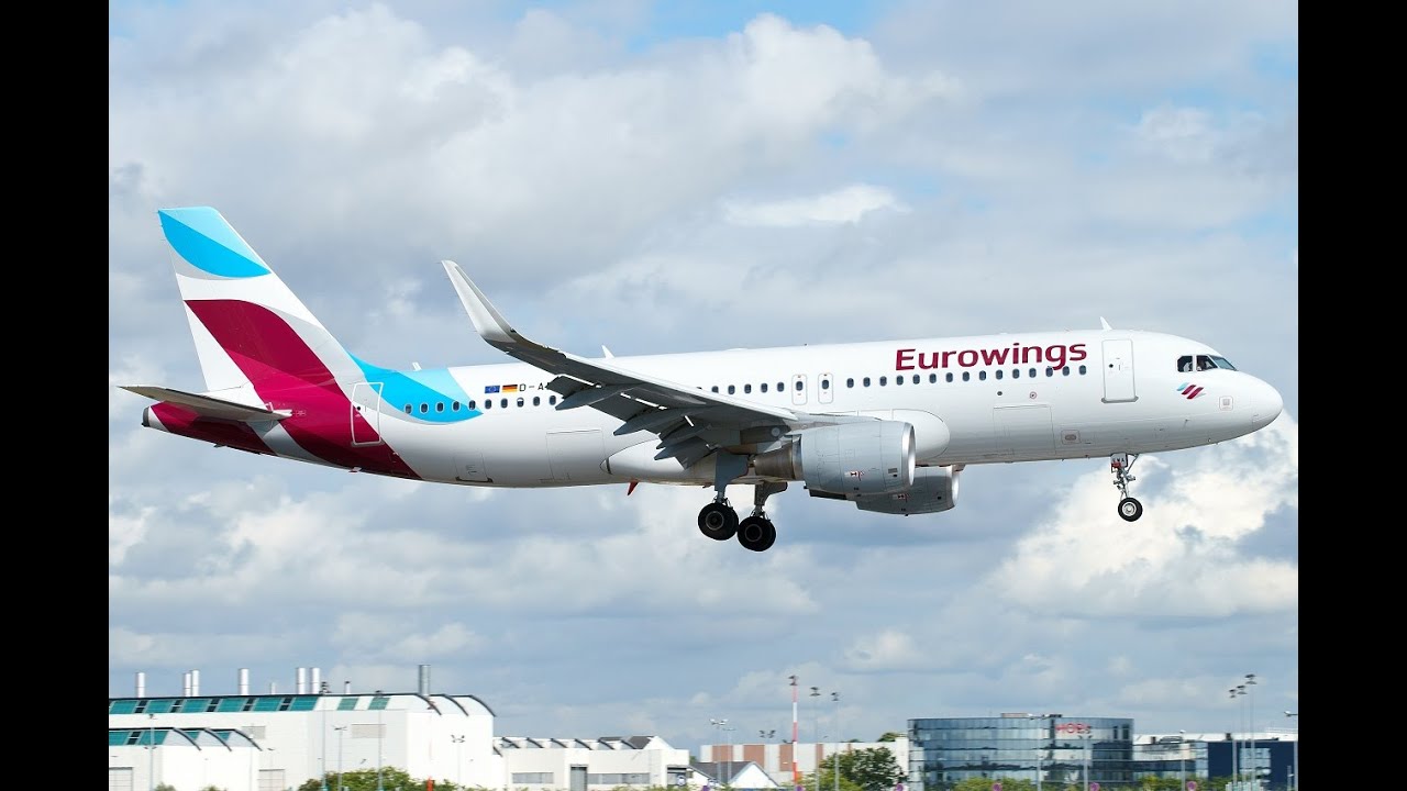 Eurowings Airbus A320 Sharklets D-AEWA Landing at Nantes Airport - YouTube