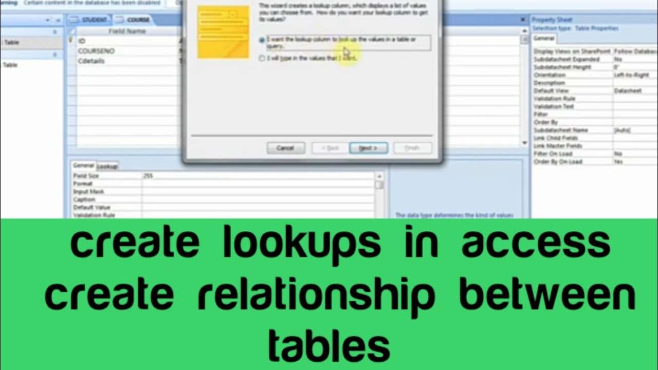 Lookup Field In Access lookup Wizard In Ms Access lookup Data Type