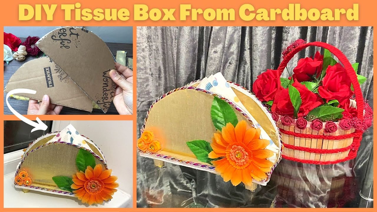 How To Make A Tissue Box | EASY Cardboard Craft DIY - YouTube
