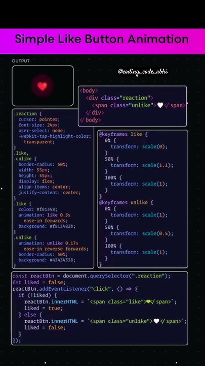 Css Like Button Effect 🚀🚀🚀🚀 Css Htmlcss Html5css3 Csstips Animation Programmer Csstri