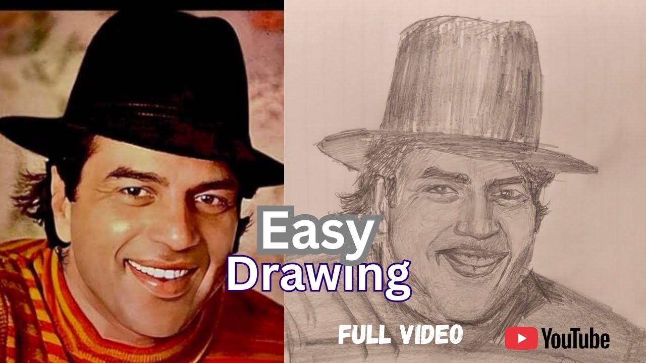 Dharmendra Drawing video| He-Man of Bollywood |Full video - YouTube