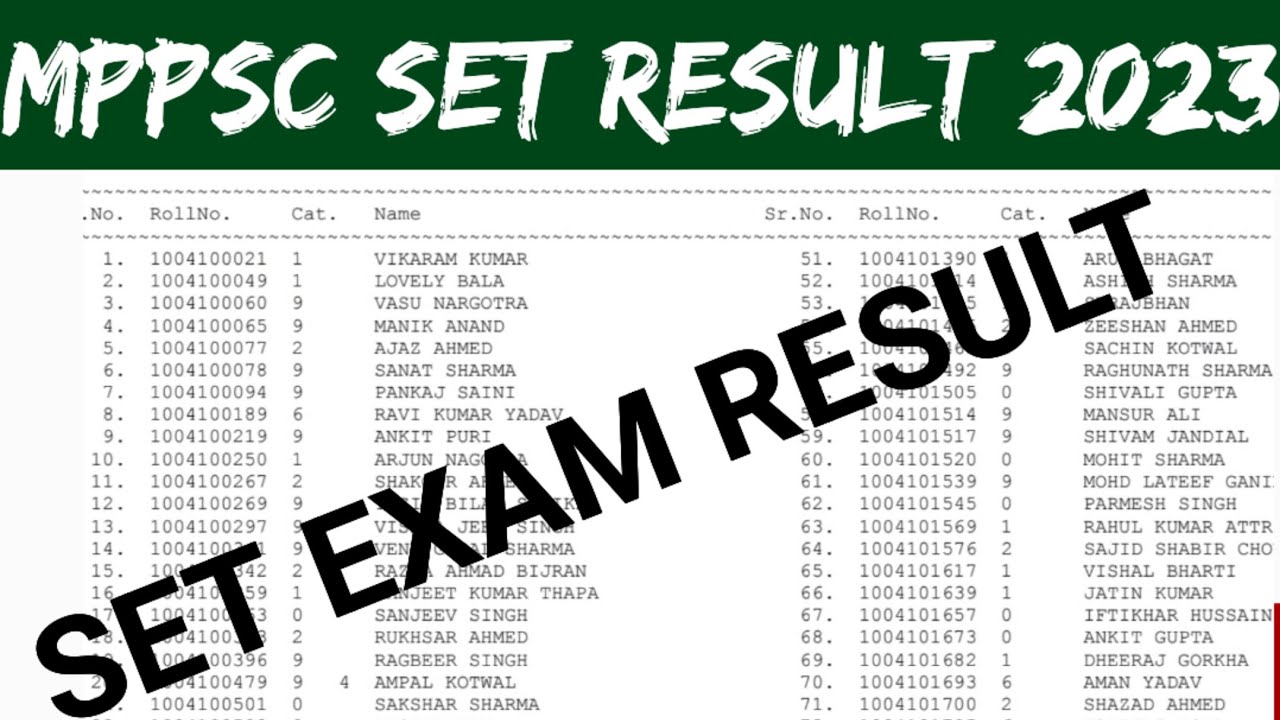 MPPSC SET RESULT 2023 | mppsc set expected cut off| mppsc set result ...