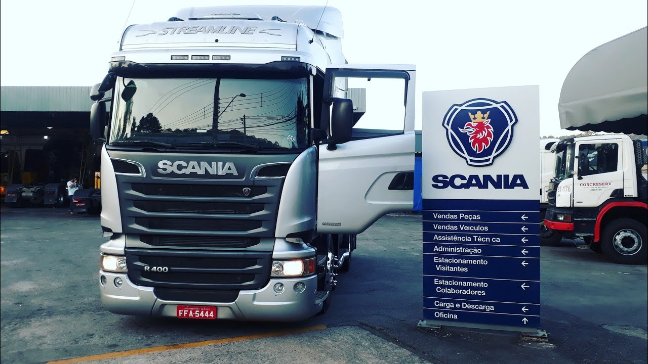 Scania R400 Streamline média de consumo na cegonha - YouTube