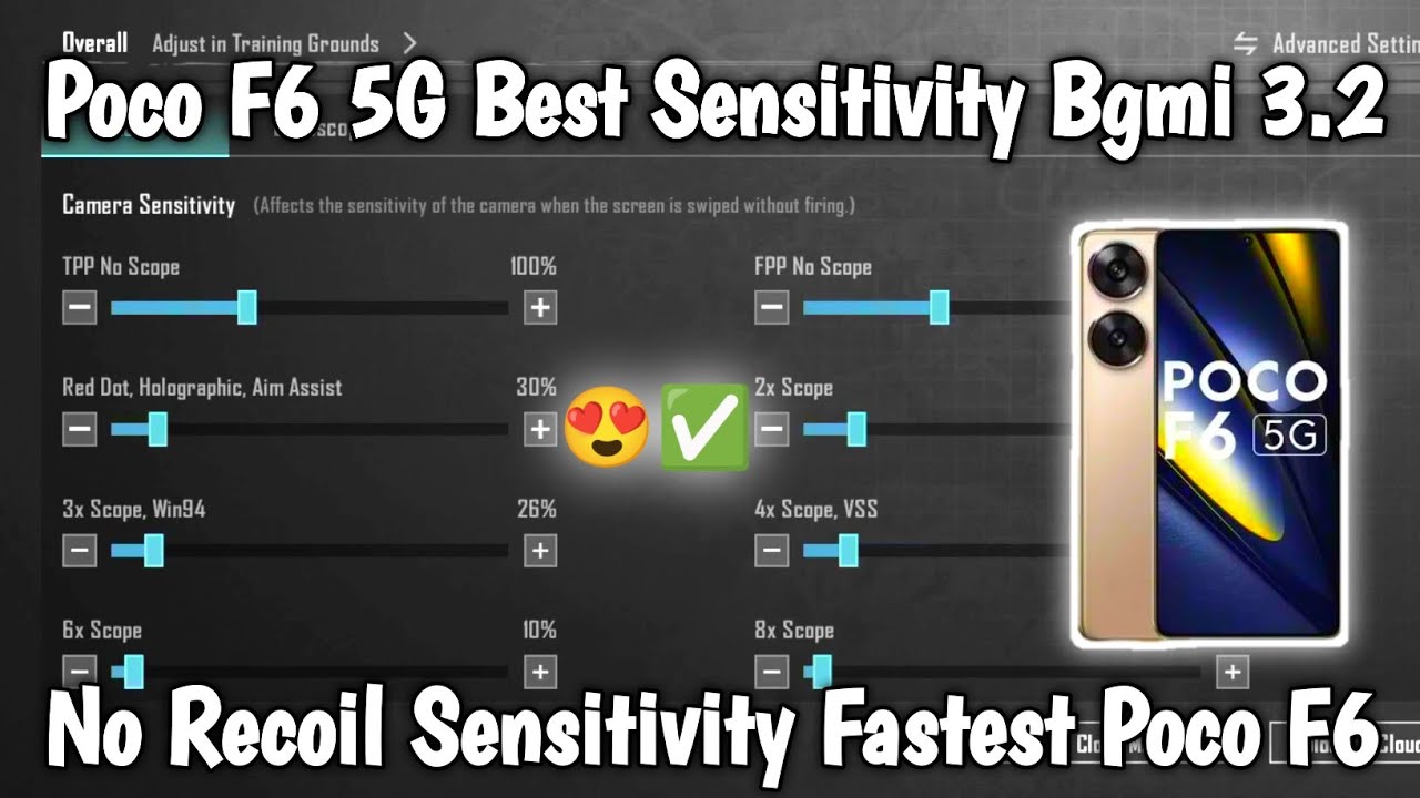 Poco F6 5G Best Sensitivity Bgmi 3.2 | No Recoil Sensitivity Fastest ...