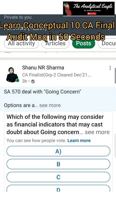 CA Final Audit Mcq 1-10| Conceptual Mcq #shorts #caexams - YouTube