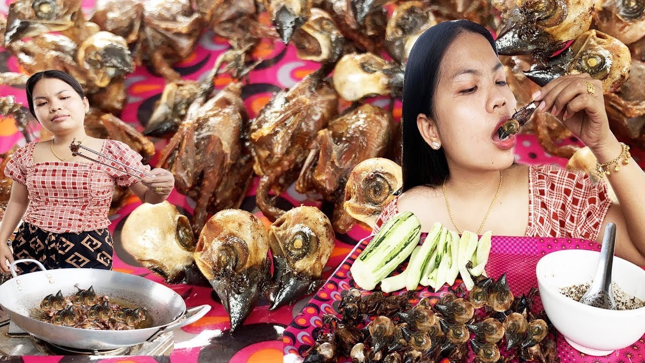 cook and eat sparrow frying very delicious - YouTube