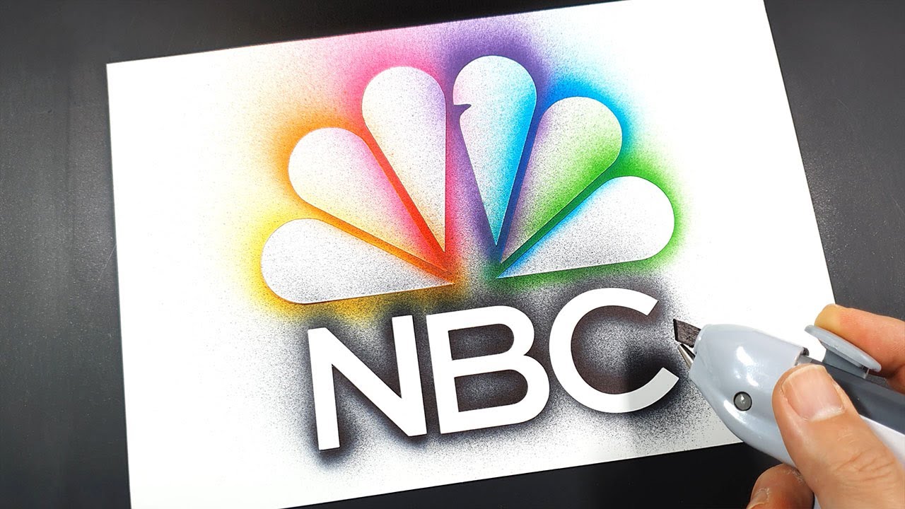 How to draw NBC logo with a stencil | Logo art | Stencil art - YouTube
