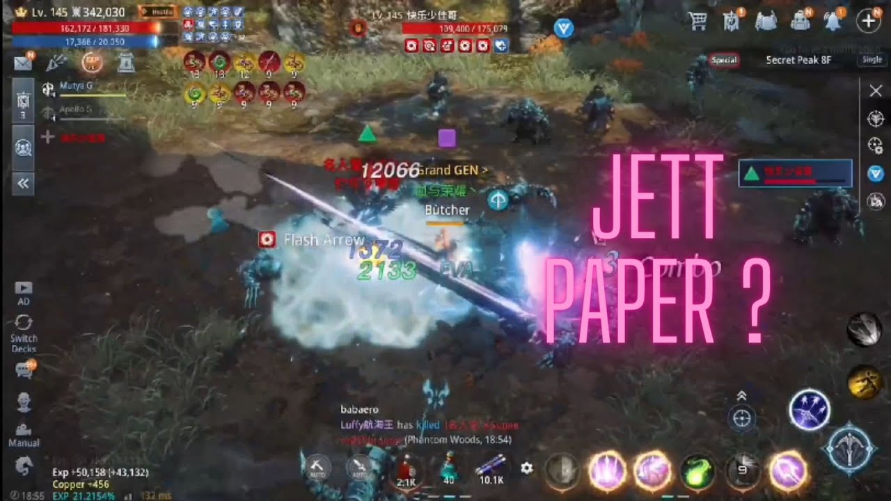 MIR4 - BUTCHER VS JETT 1V1 | BUTCHER, MUTYA G VS JETT, SYLAR + BACKUP ...