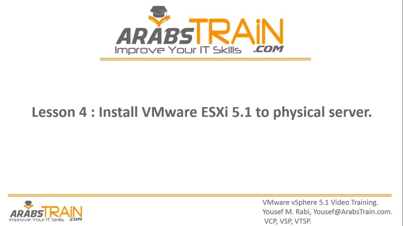 Lesson 4: Install VMware ESXi to a physical server - YouTube
