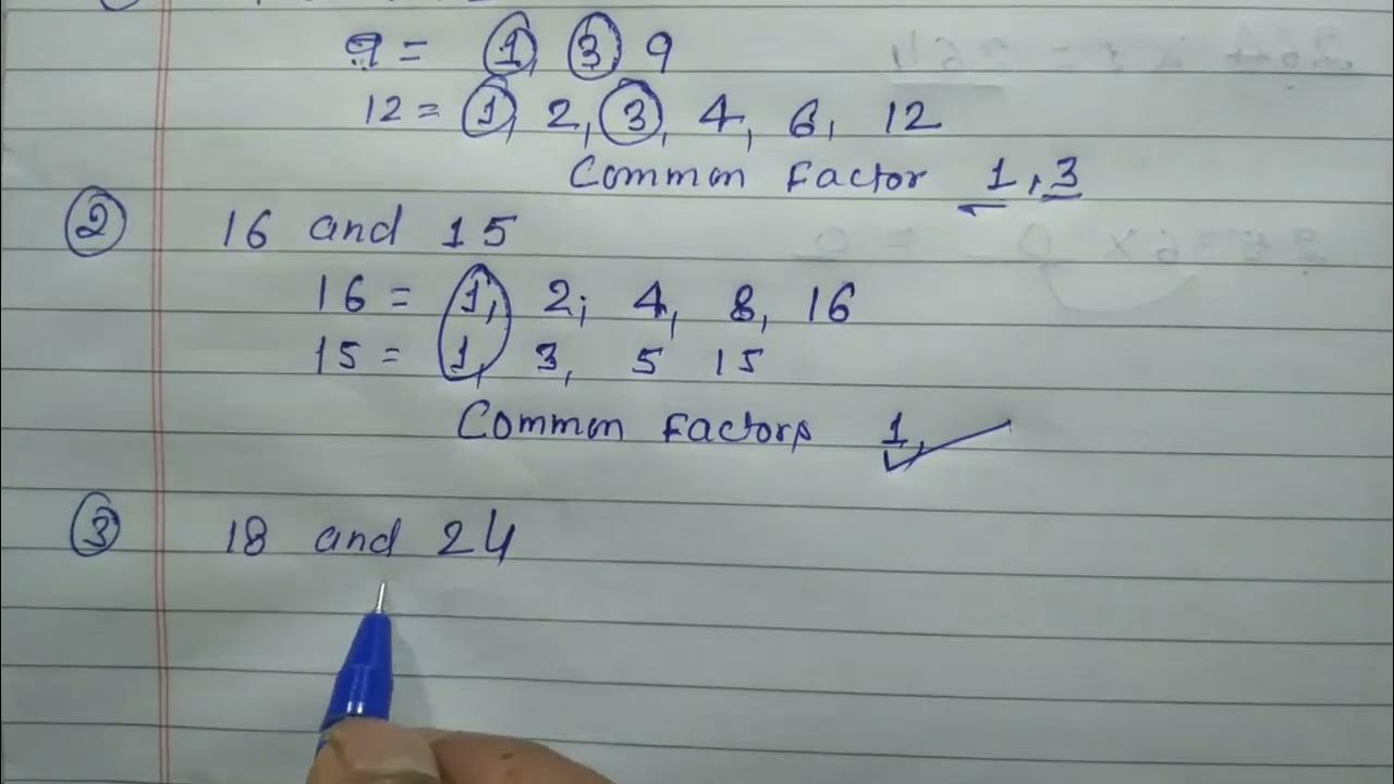 Find the common factors of 9 and 12 - YouTube