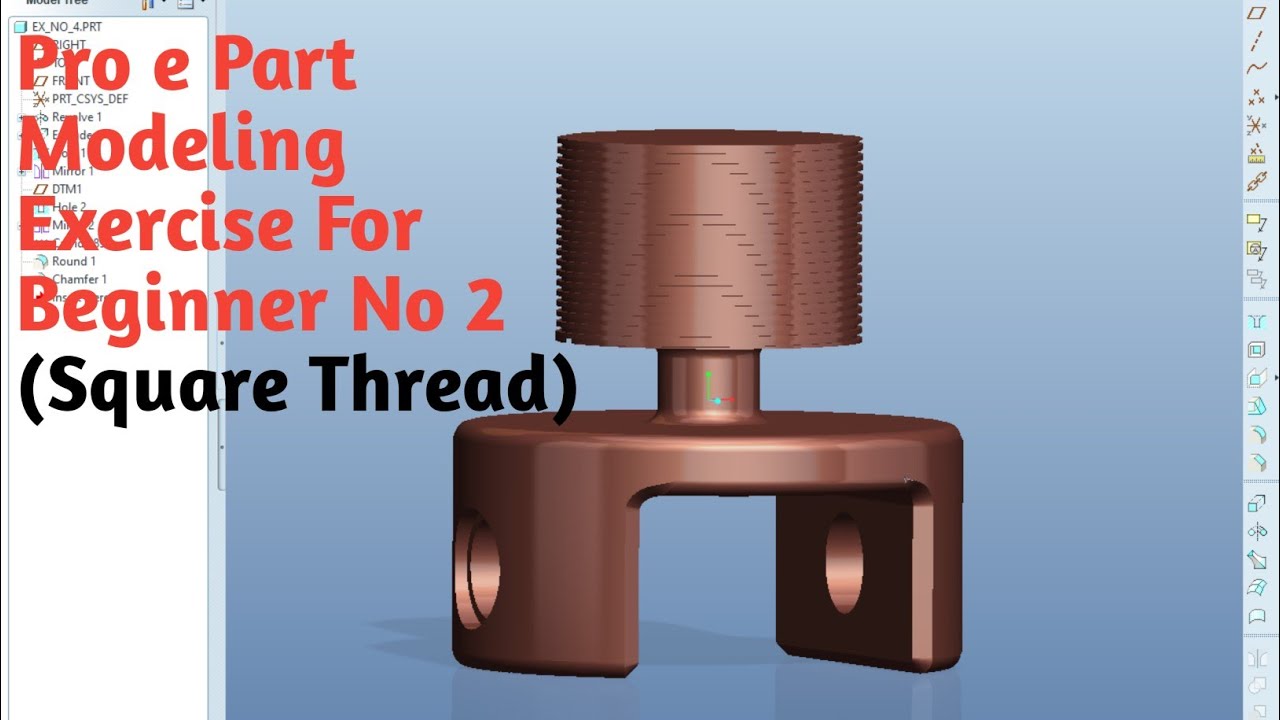 Pro Engineer (Pro e) Wildfire 5.0 Tutorial For beginner No 2 ||Cad Tutorial No 2 |# ...