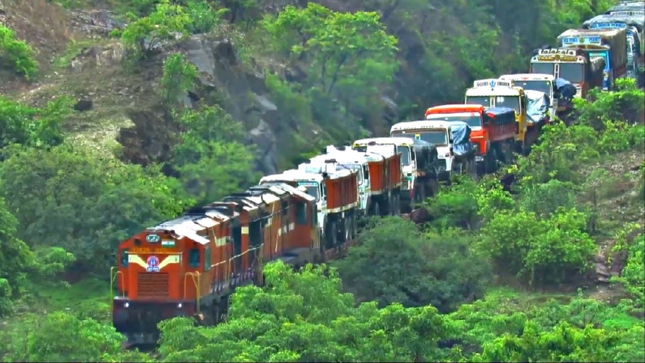 BEST OF MONSOON | TRUCKS ON RAIL | RO-RO TRAIN - YouTube