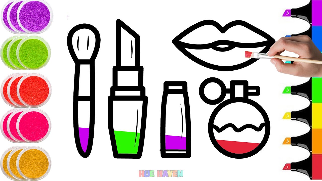 💄How To Draw A Makeup Kit | Easy Drawing And Coloring - YouTube