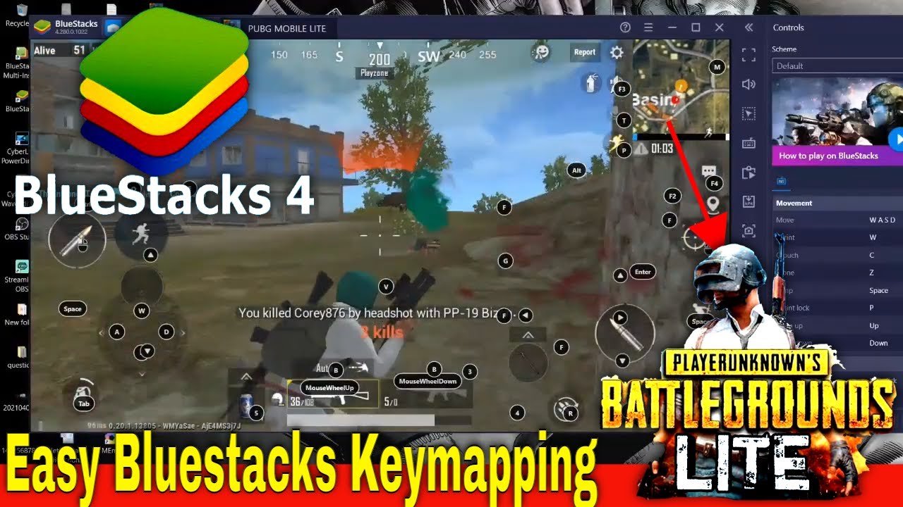 Pubg Mobile Lite Bluestacks 4 Key mapping || Bluestack Keyboard ...