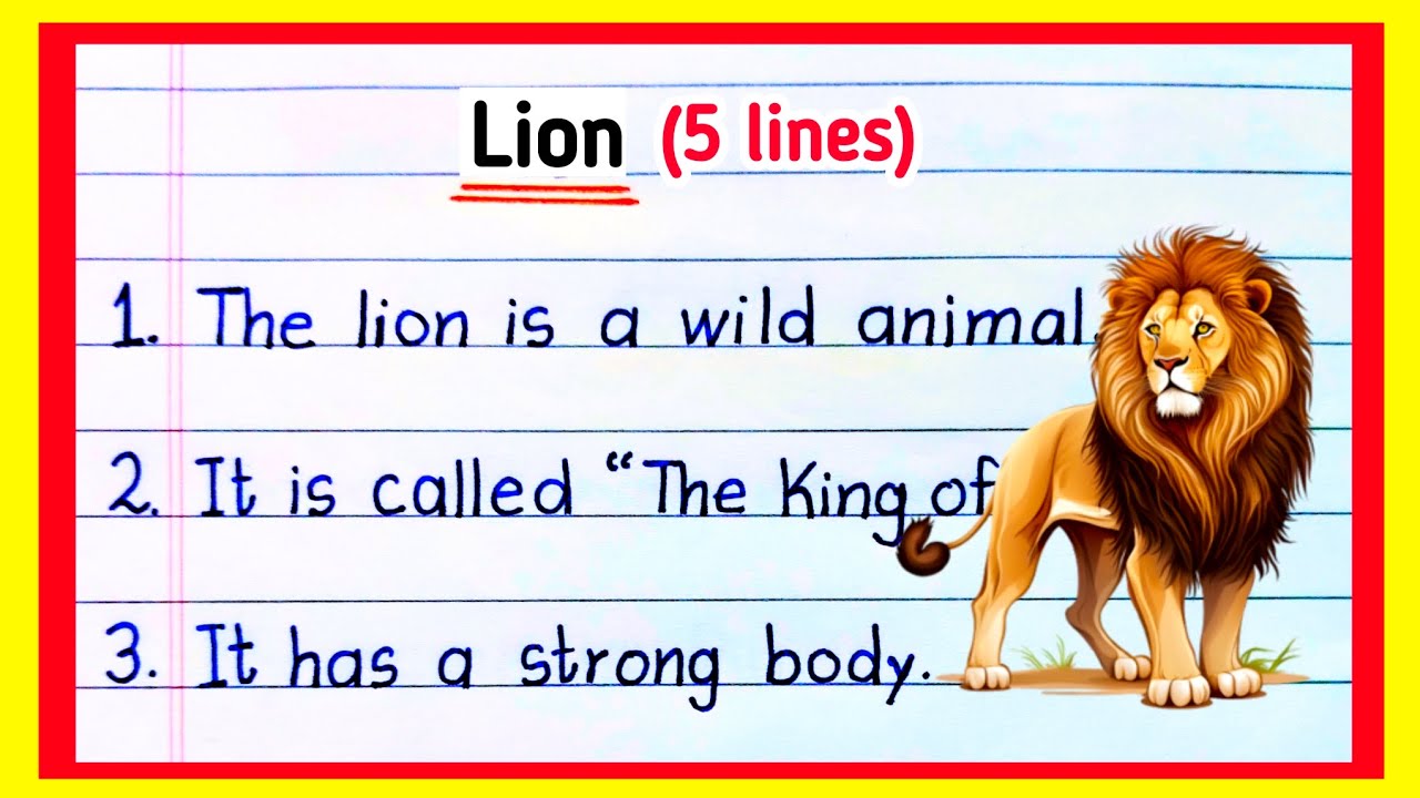 5 lines Essay on Lion in English | Few lines on Lion | Short Note on ...