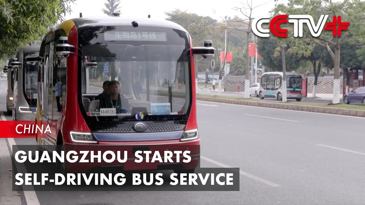 Guangzhou Starts Self-Driving Bus Service - YouTube