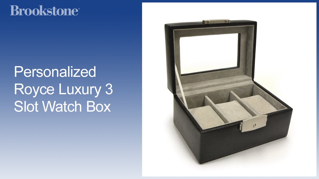 Personalized Royce Luxury 3 Slot Watch Box - YouTube