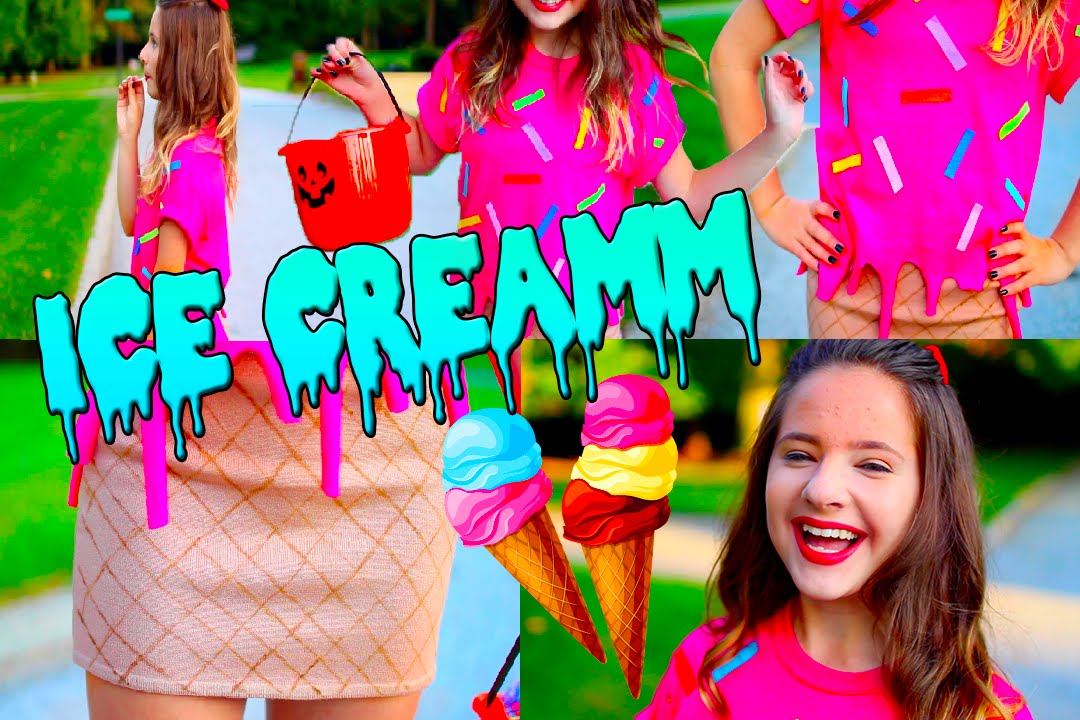 Diy Halloween Costume Ice Cream Cone Youtube