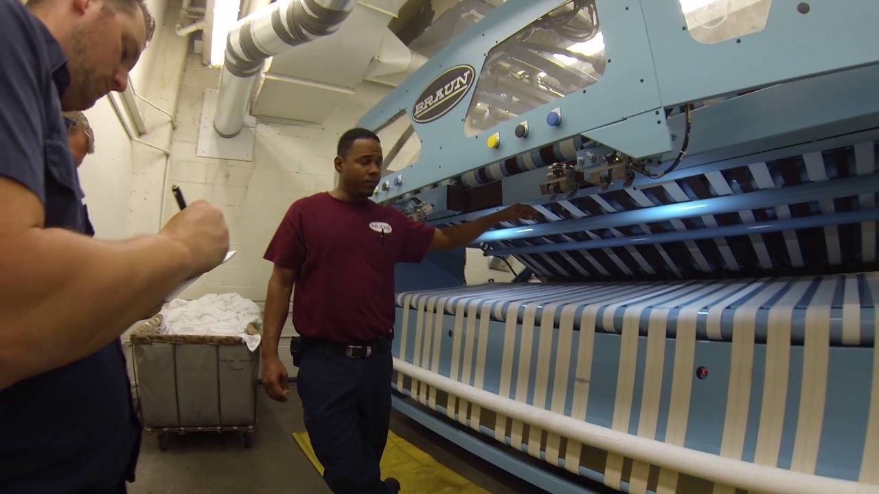 Ironer folder operating instruction - YouTube