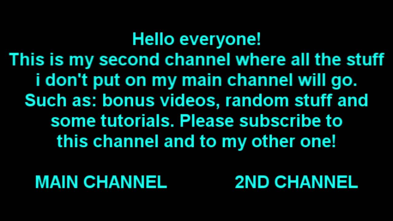 Welcome to my 2nd Channel! - YouTube