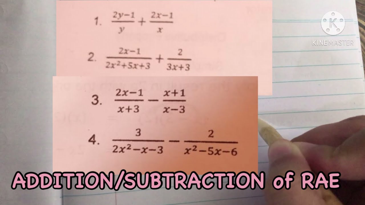 GRADE 8 EXERCISE: Addition/Subtraction of RAE - YouTube