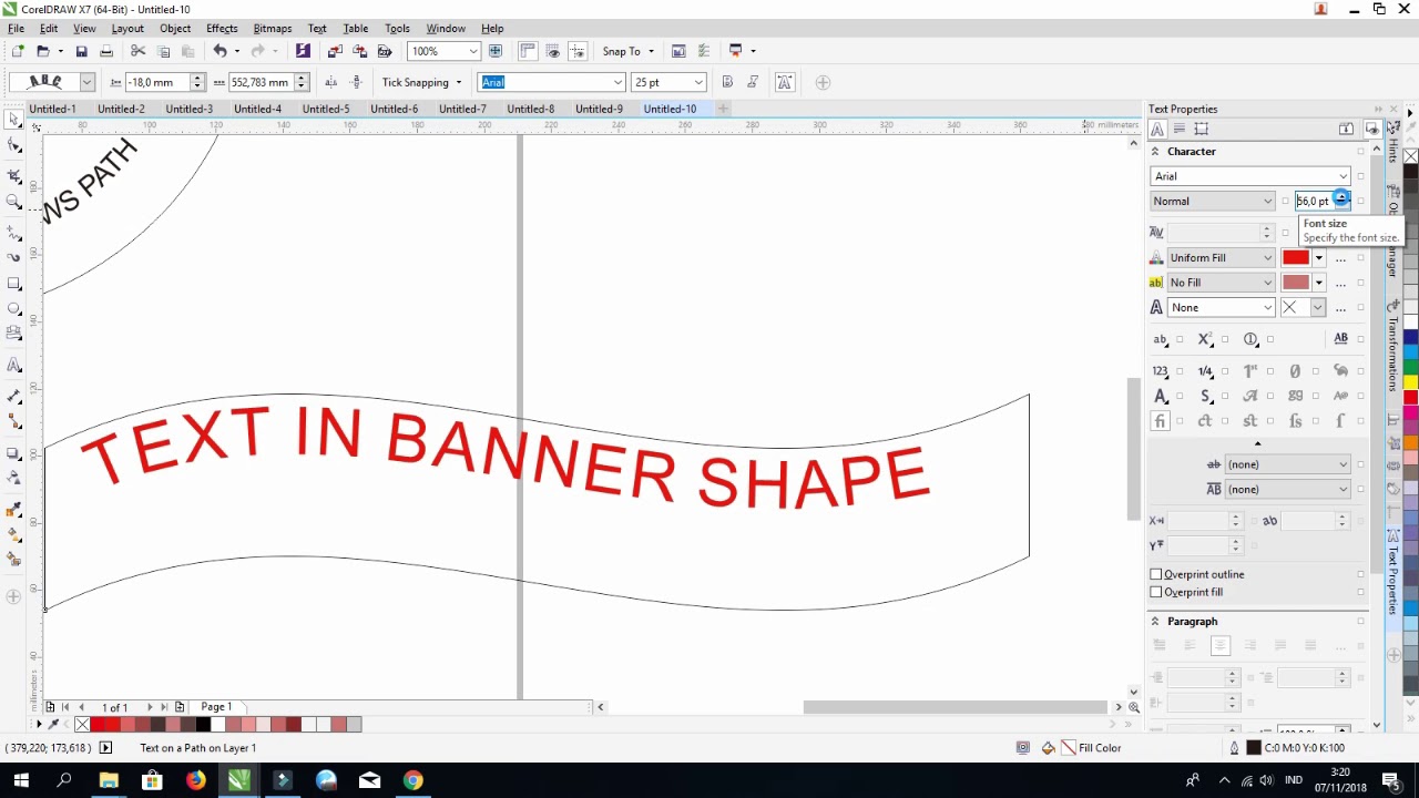 How To Make A Text Follows Path - CorelDraw Tutorial - YouTube