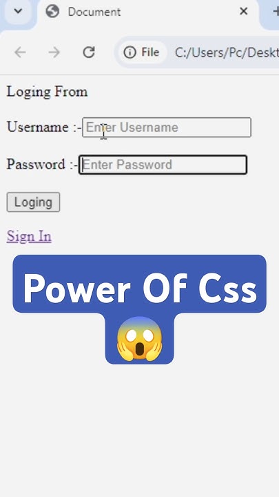 Power Of Css 😱 Css Design Css Cssanimation Csseffect Css3 Html Shorts Coding Ytshorts