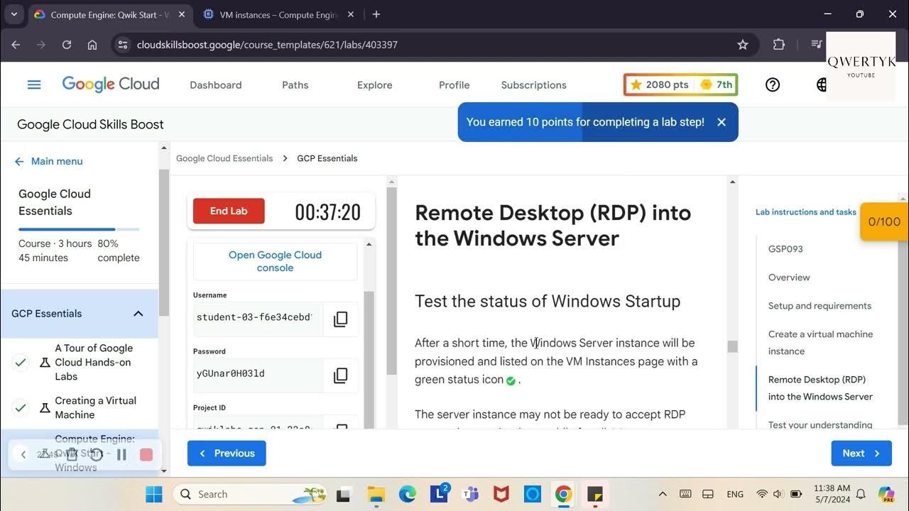 Compute Engine: Qwik Start - Windows, GSP093, Full Detailed Solution - YouTube