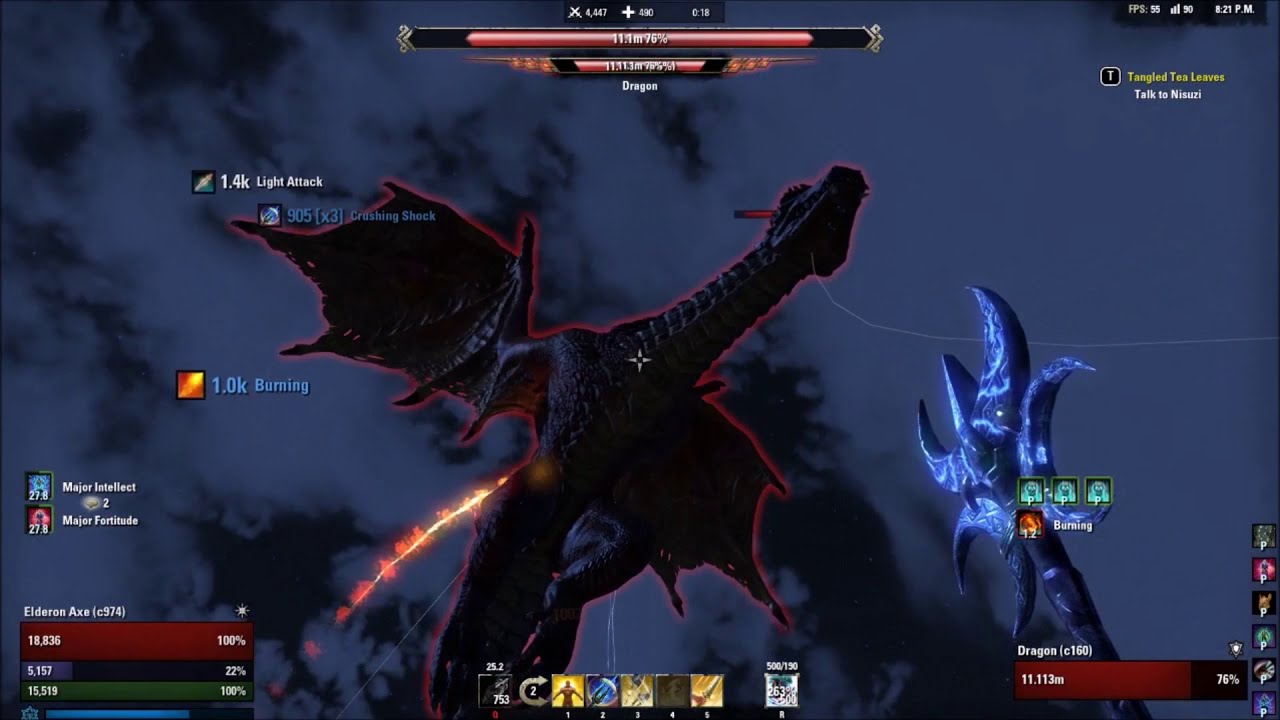 ESO : ELDERON FIGHT THREE DRAGONS IN ELSWEYR - YouTube