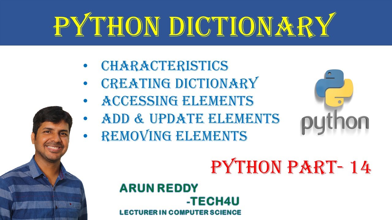 PYTHON PART 13 - DICTIONARY - YouTube