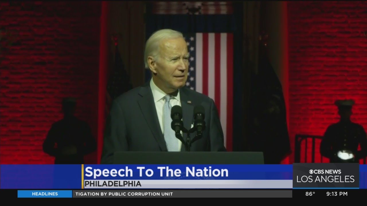 Biden gives prime-time speech on the "battle for the soul of the nation ...